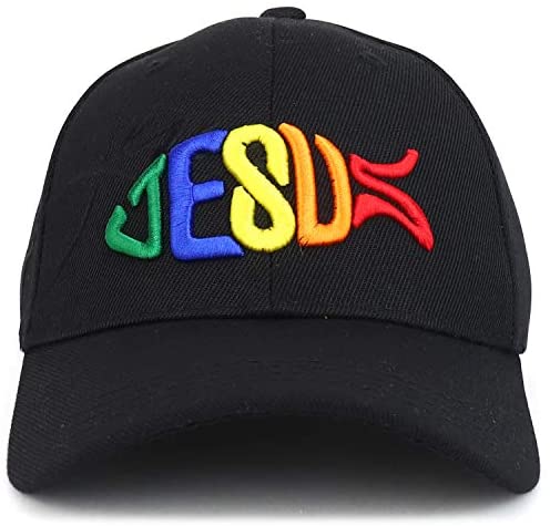 Trendy Apparel Shop Rainbow Jesus Fish Symbol 3D Embroidered Baseball