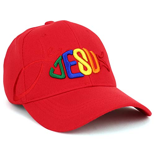 Trendy Apparel Shop Rainbow Jesus Fish Symbol 3D Embroidered Baseball